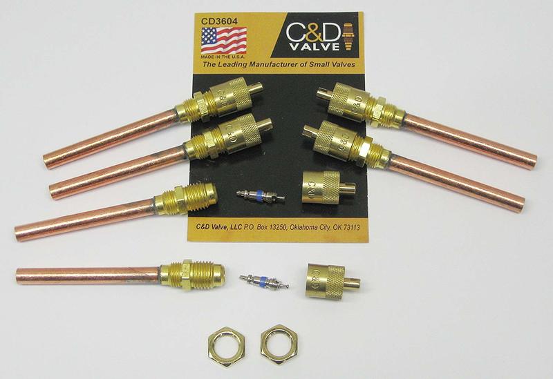 CD3604 PKG of 6 - 1/4" copper tube extension w/ 1/4″ m. flare access ...