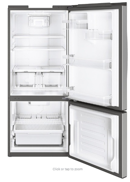 GBE21DYKFS GE - 21.0 Cu. Ft. Bottom-Freezer Refrigerator - 30" Wide ...